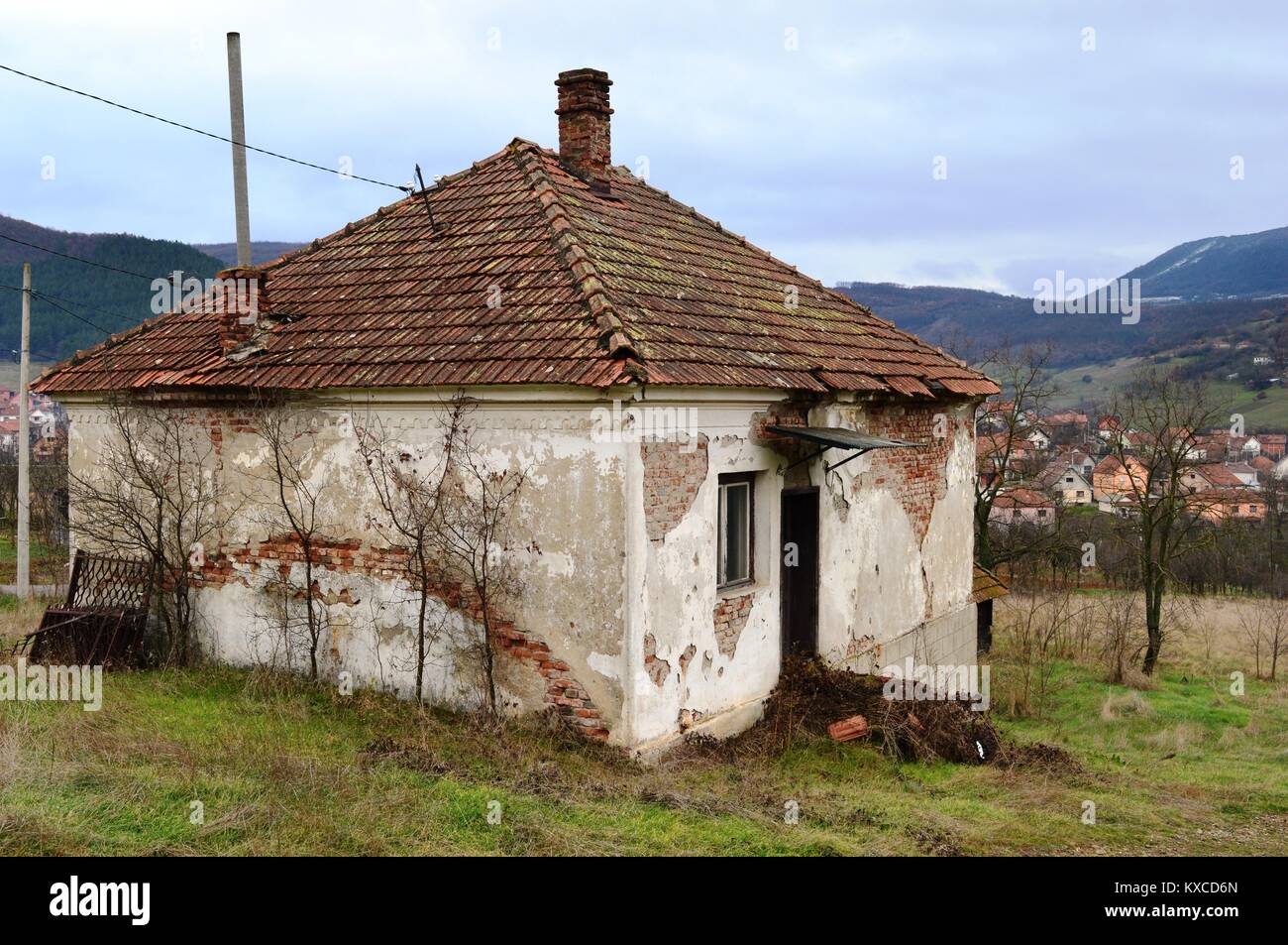 Old abandoned ruined house Stock Photo - Alamy
