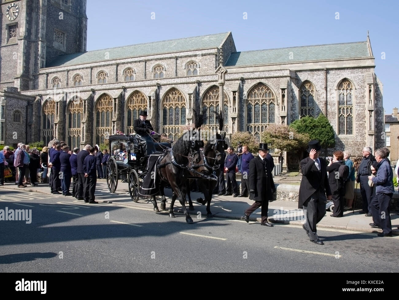 Cromer Funeral Horse Drawn Hearse Stock Photo - Alamy