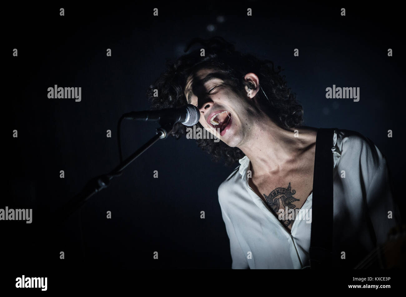 The English indie rock and synth pop band The 1975 performs a live ...