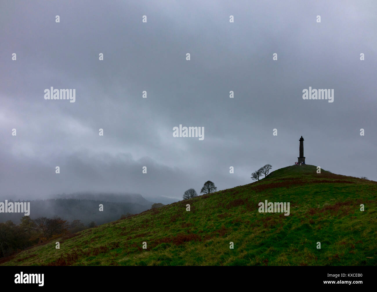 Admiral Rodney's Pillar Breidden Hill in Powys, Wales Stock Photo - Alamy