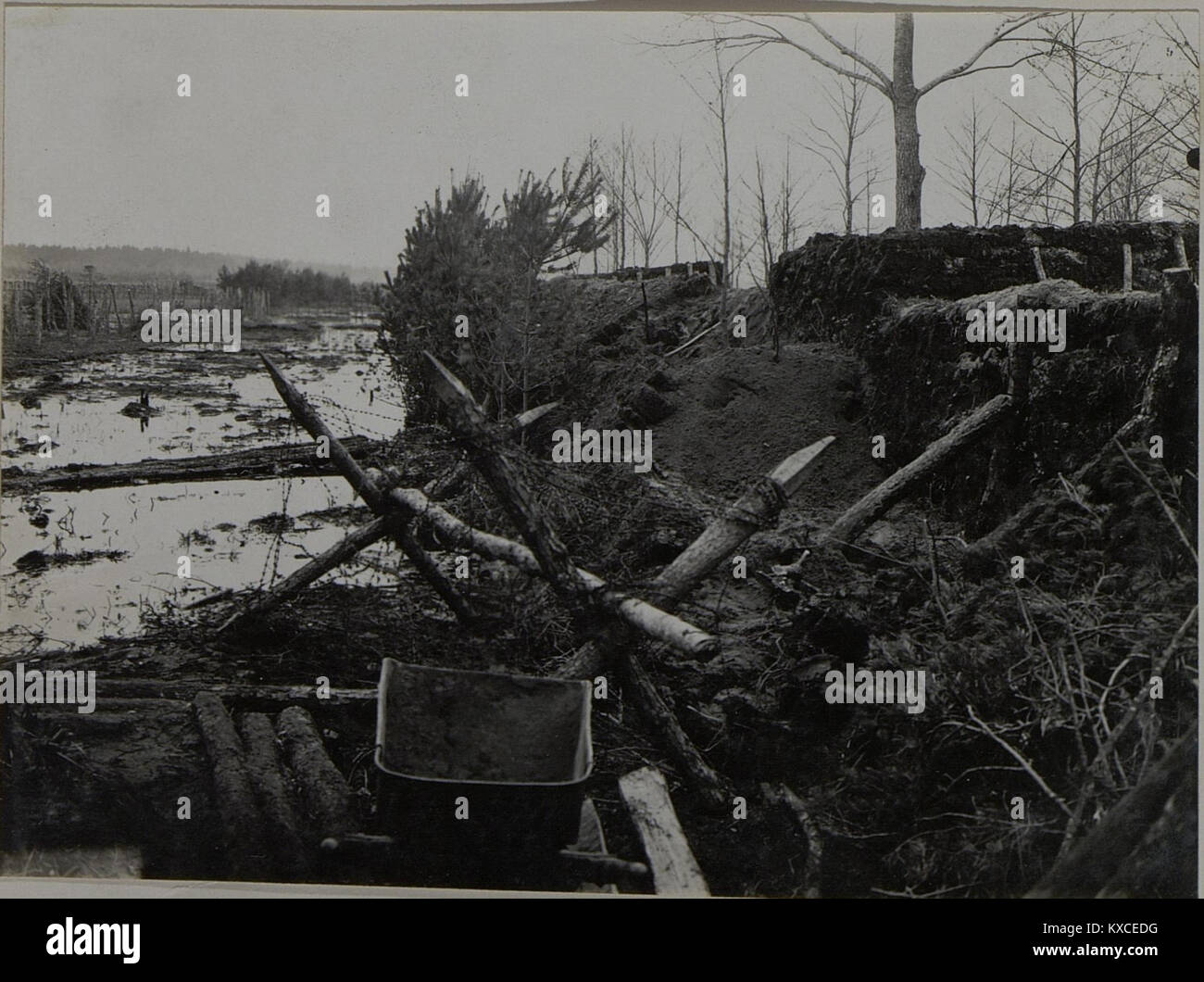 A historical image depicting a military outpost associated with ...