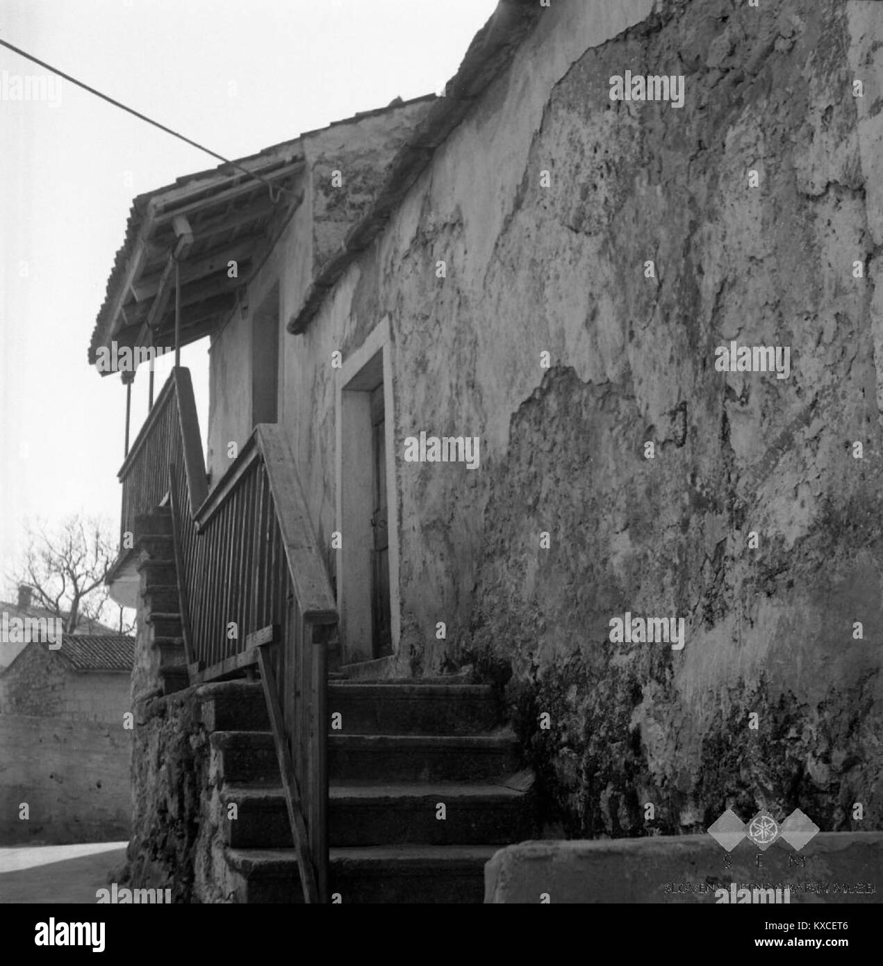 Photograph of the residential facade at Veliki Repen 9, dated 1806 and ...