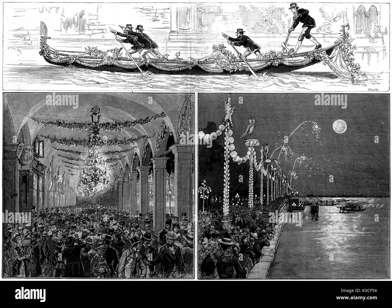 Ceremonial events in Venice celebrating King Humbert and Queen ...