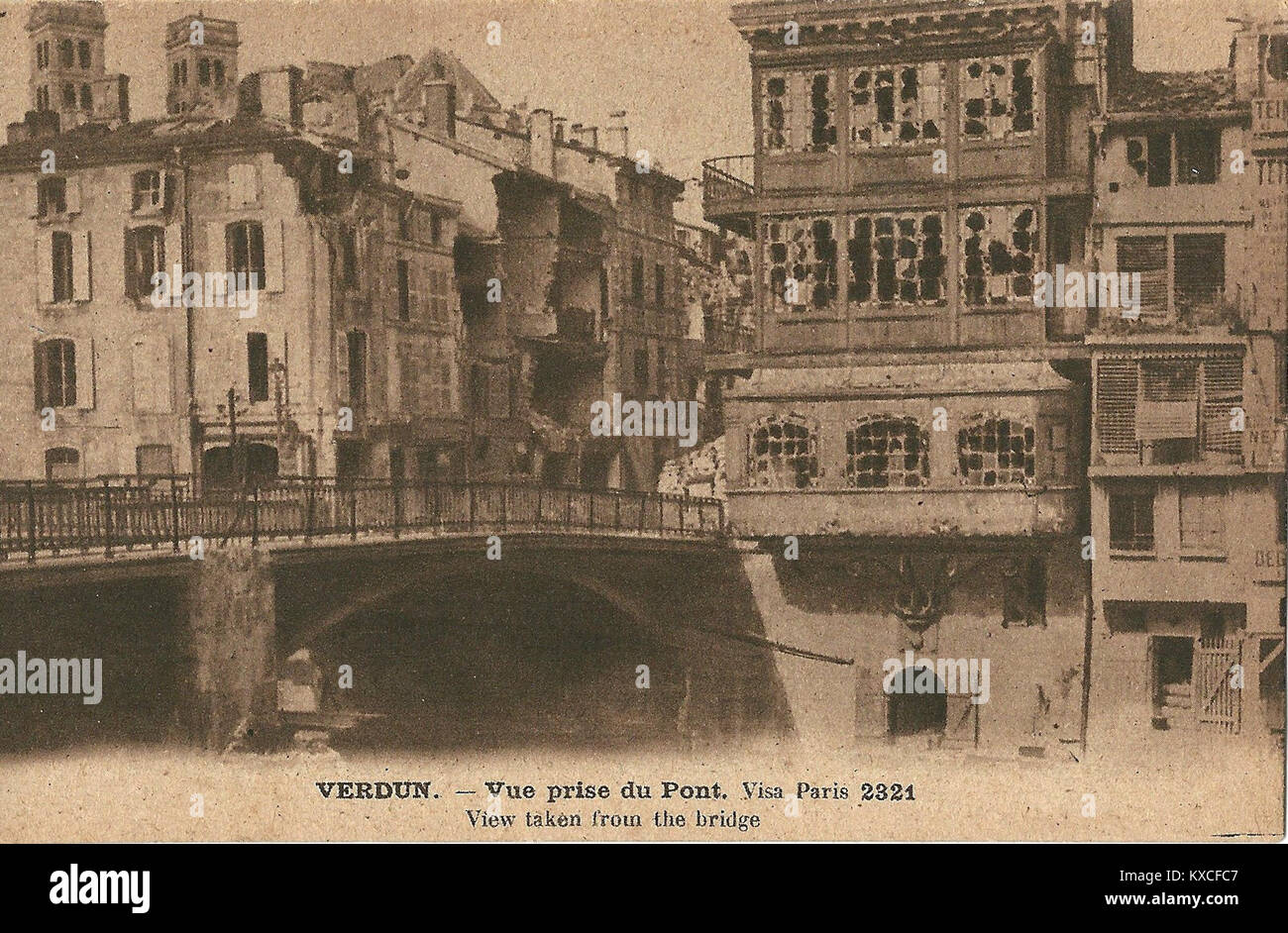 A black-and-white photograph from around 1918 showing the devastation ...