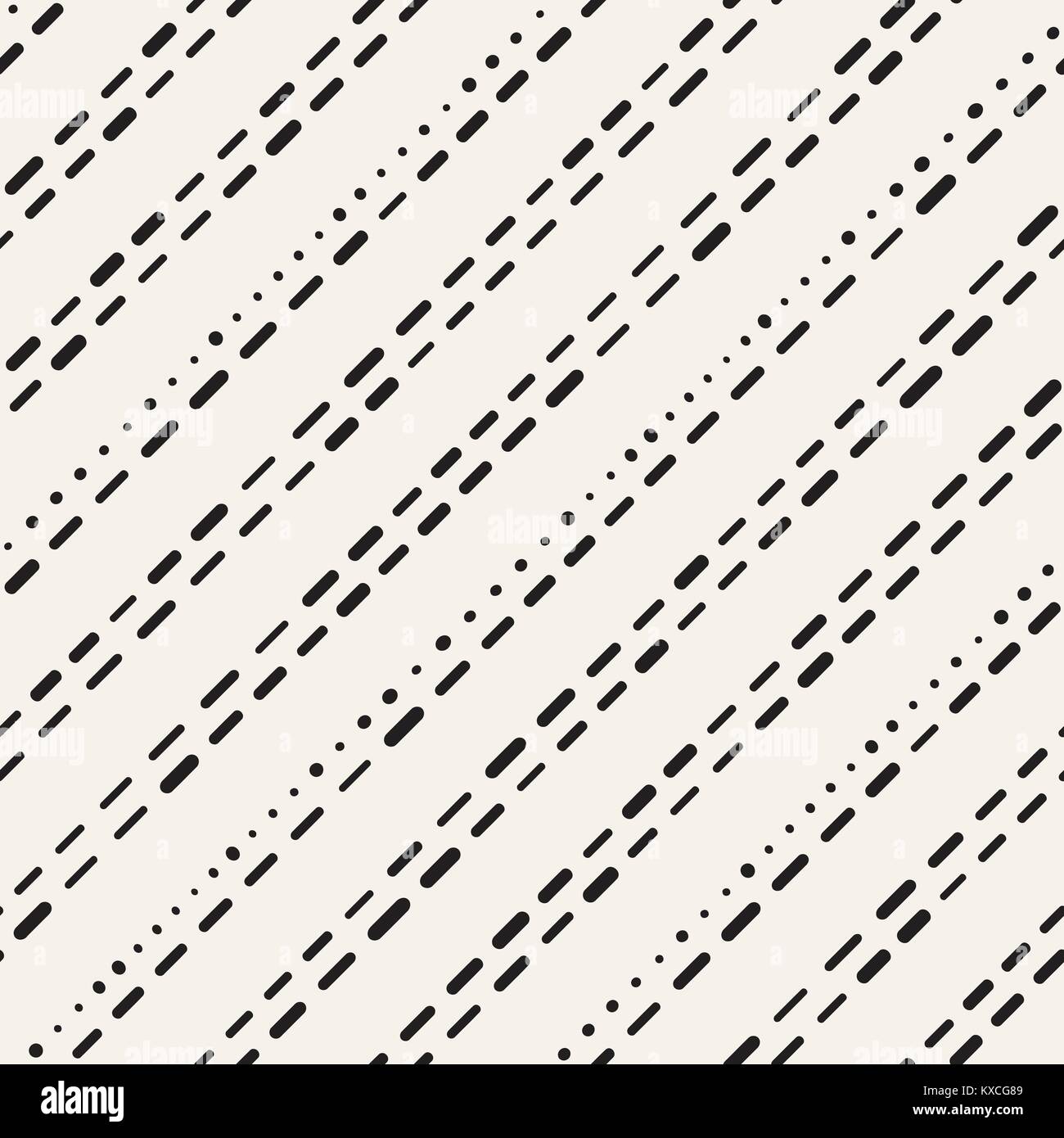 Black and White Irregular Rounded Dashed Lines Pattern. Modern Abstract ...