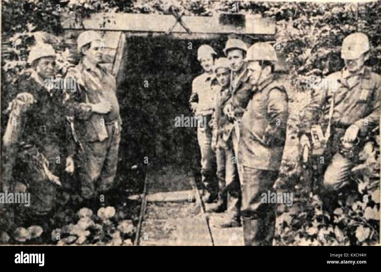 The 1969 image shows the entrance to the upper, older tunnel of the ...