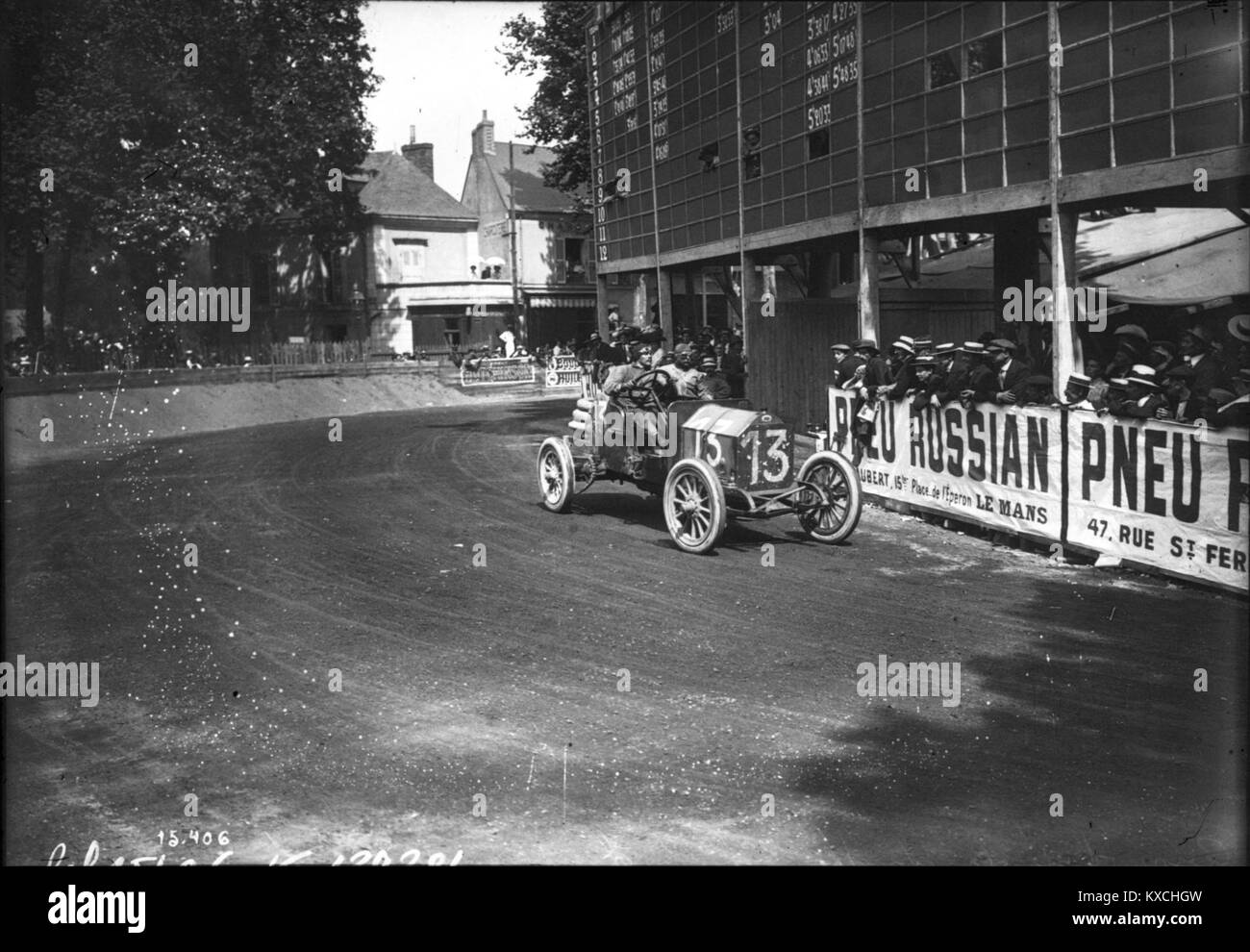 Victor Hémery at the 1911 Grand Prix de France at Le Mans (4 Stock ...
