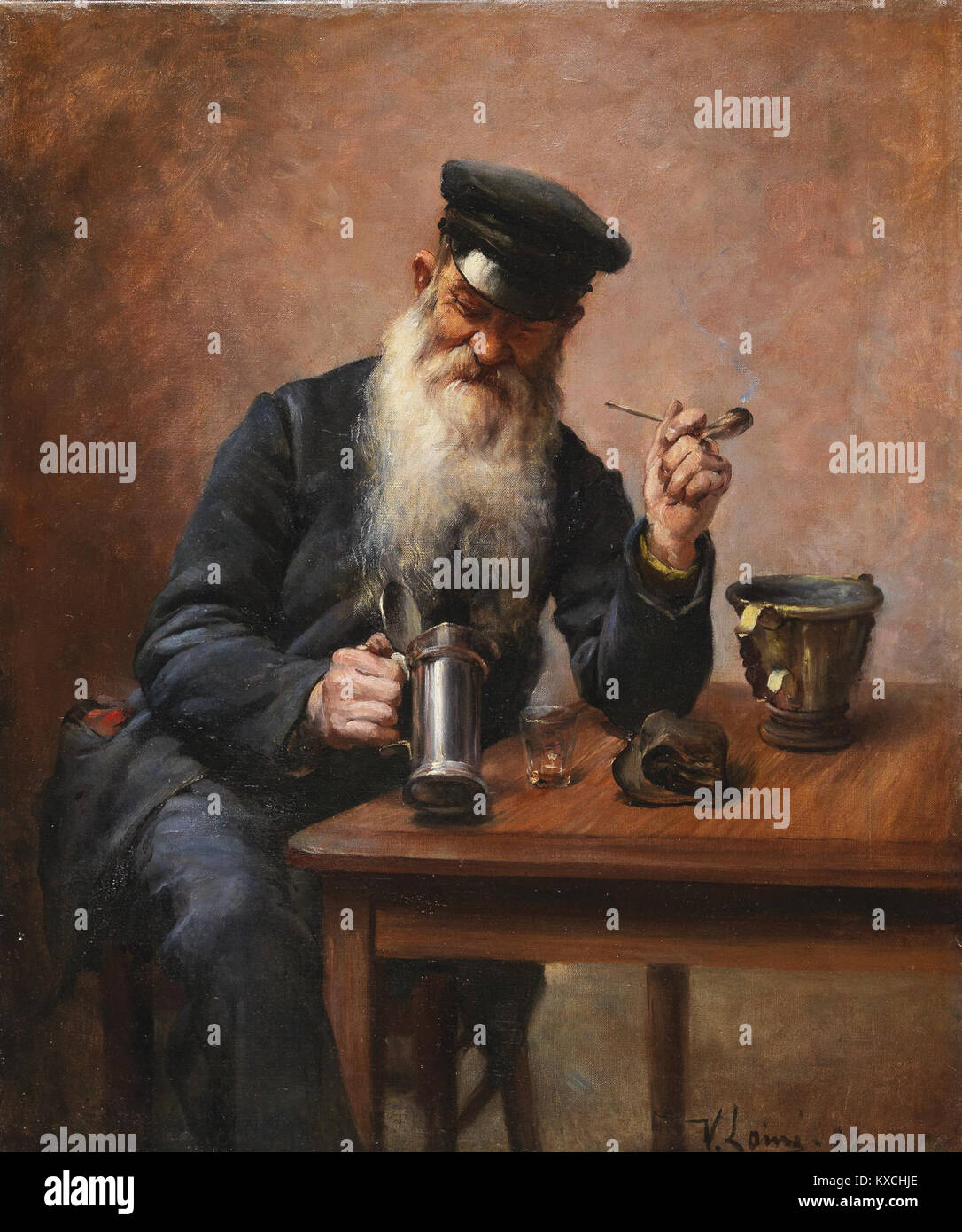 Victor Lain's 'Noch ein Bier' (Another Beer) from 1889 is a painting ...