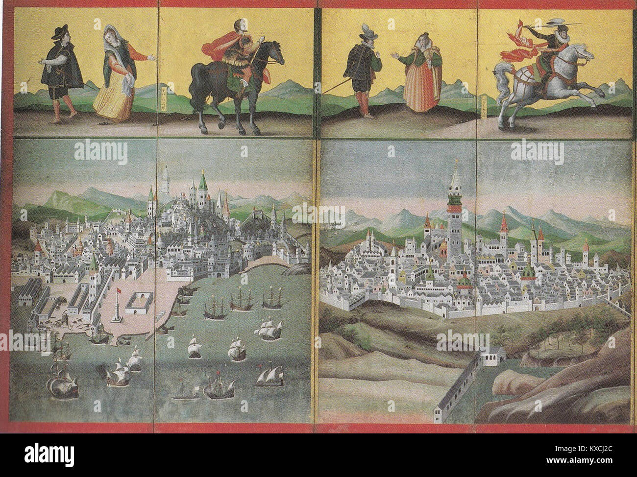 The multi-panel map presents four major world cities side by side, each annotated with ...