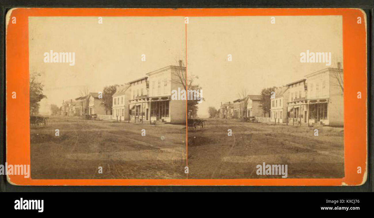 View down main street, Girard, Pennsylvania, by J. S. Leedham Stock ...