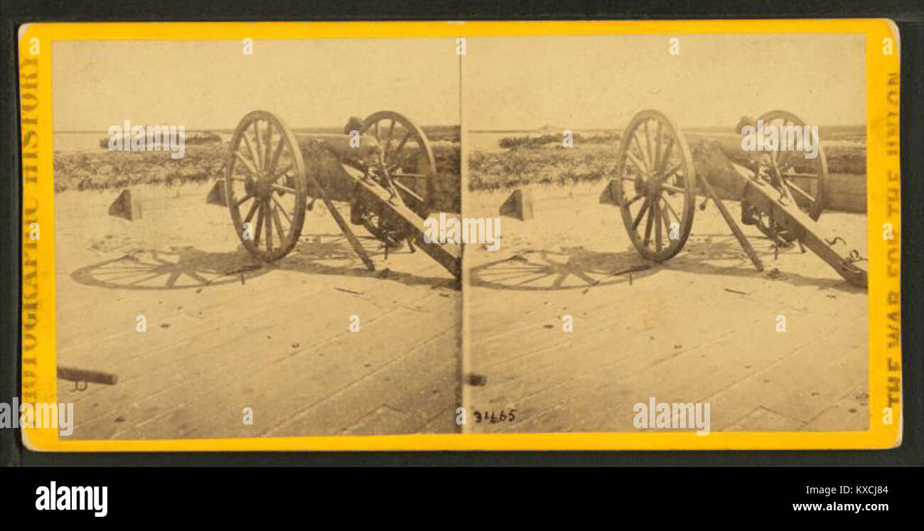 The stereoscopic view shows the east-angle parapet of Fort Sumter in ...