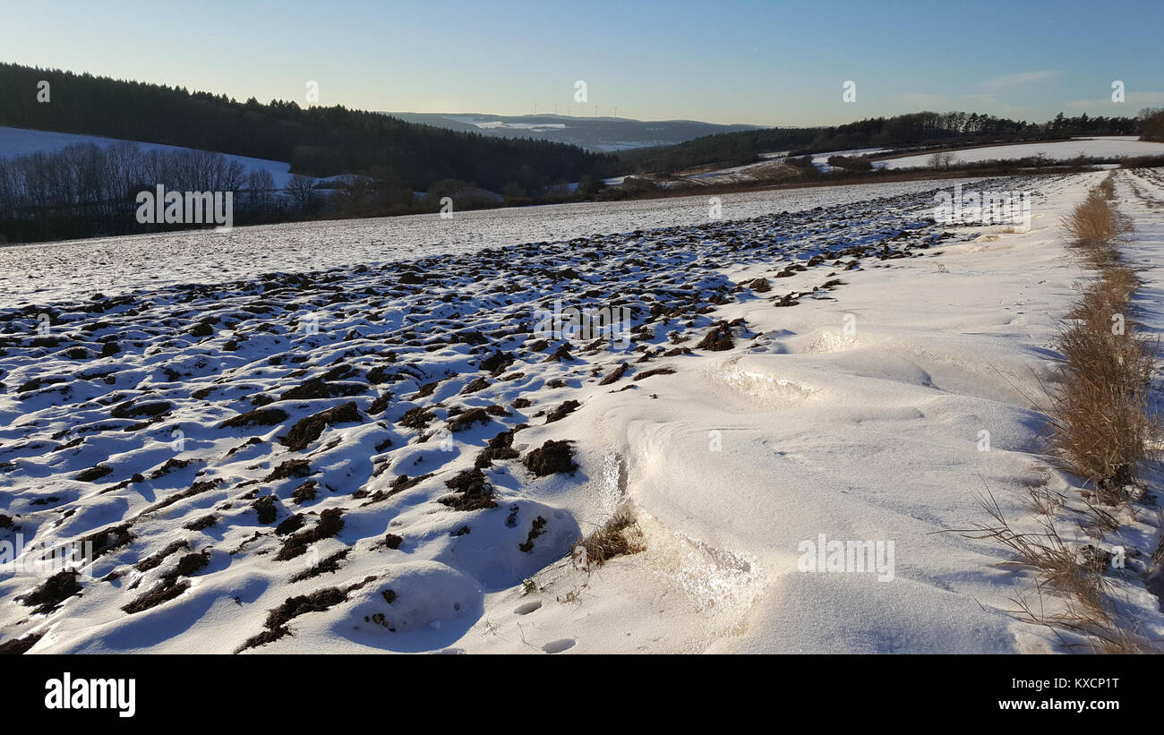 This photograph taken on January 20, 2017, shows a winter landscape ...