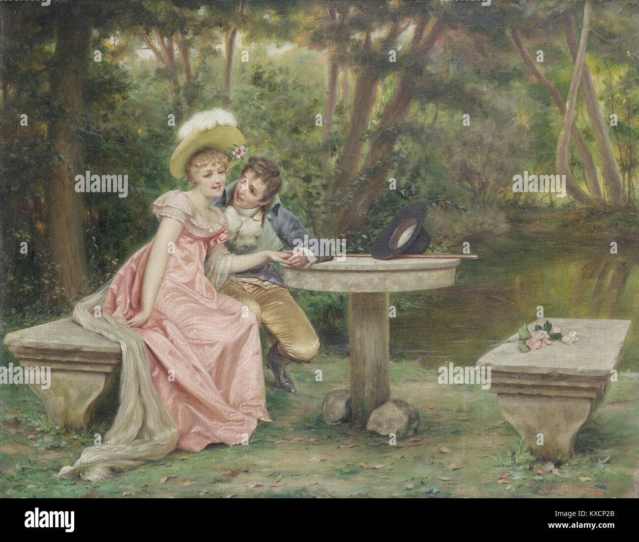 This painting by Frédéric Soulacroix, titled 'The Lovers' Tryst ...