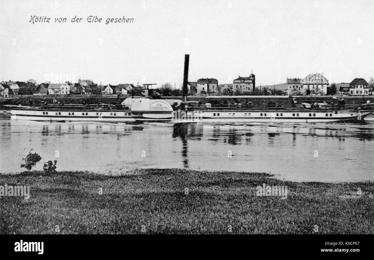 A 1916 image of Elbhuser with the Elbe River, featuring the Hindenburg ...