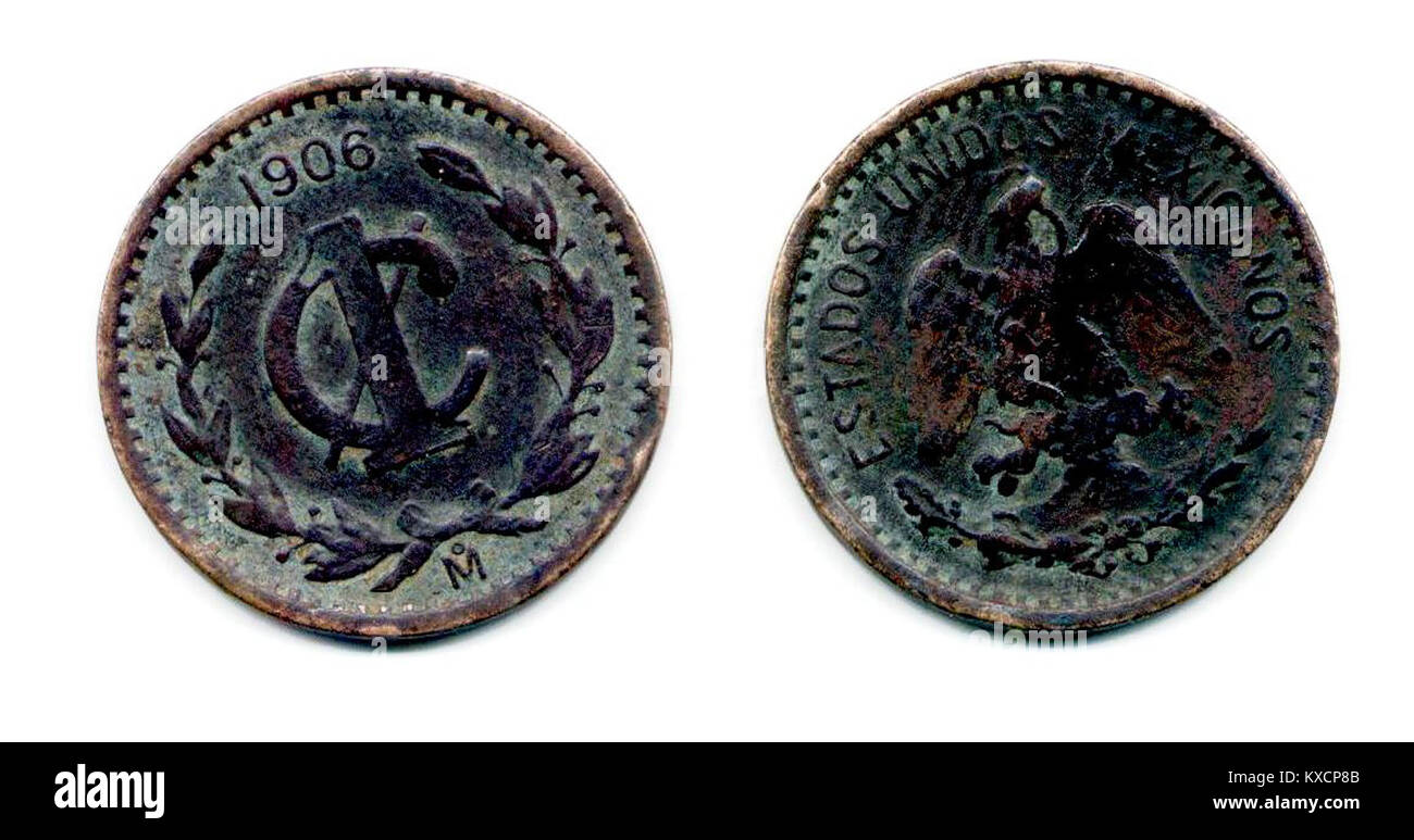 1 centavo de México de 1906 (03)(anverso y reverso Stock Photo - Alamy