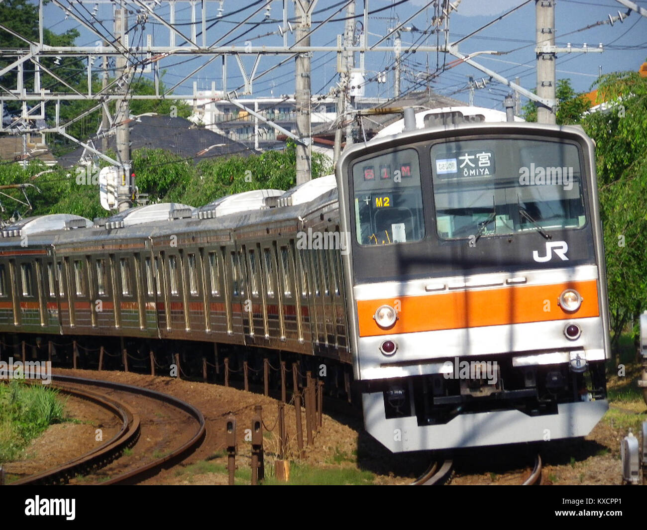 The 205 series 5000 subseries Musashino Line train operates in Japan ...