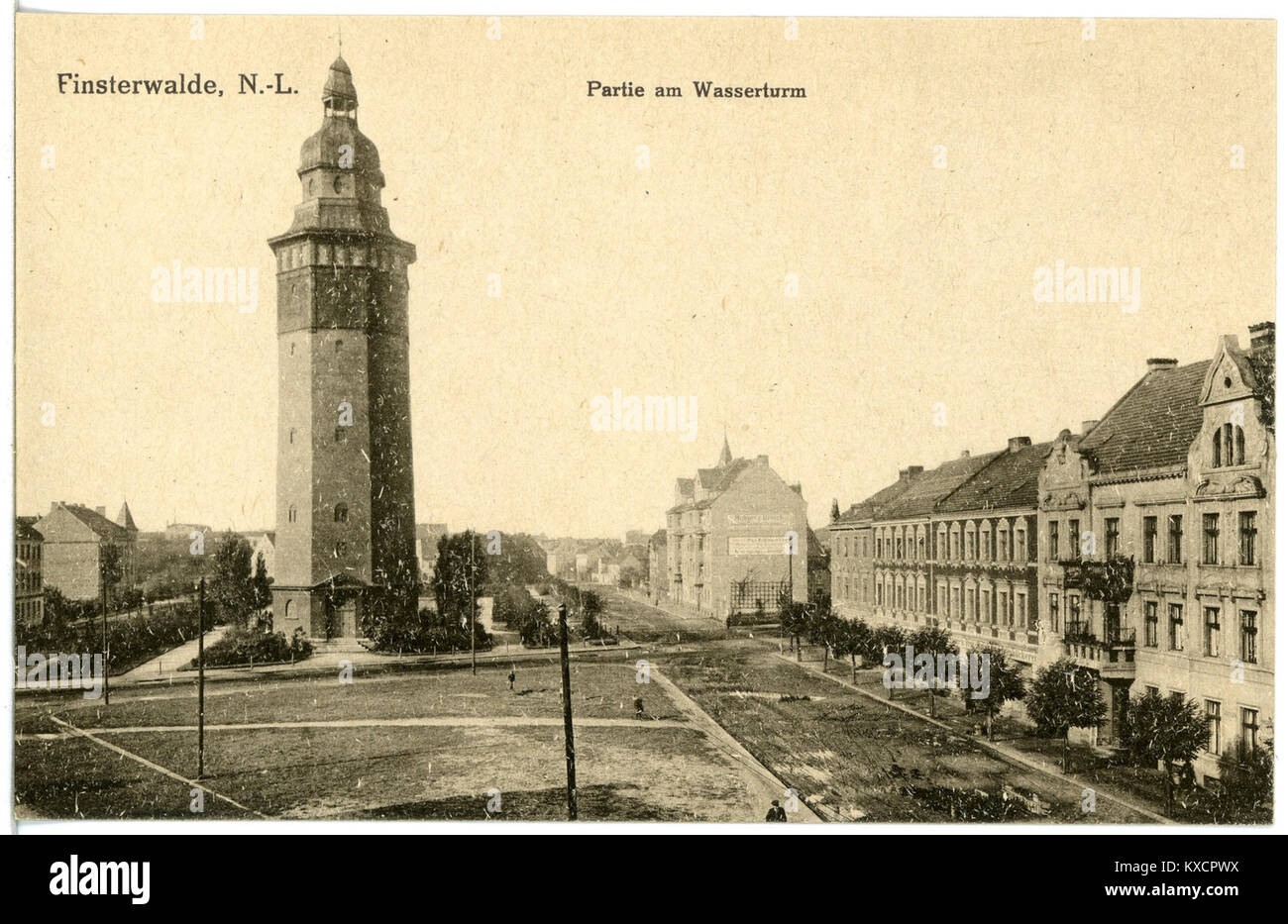20686-Finsterwalde-1917-Am Wasserturm-Brück & Sohn Kunstverlag Stock ...