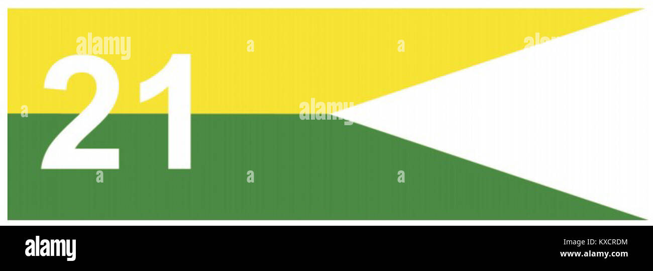 A historical military flag from the 21st Anti-Aircraft Artillery ...