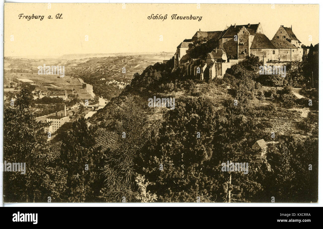 This piece, created by Freyburg, depicts Schloss Neuenburg, a historic ...