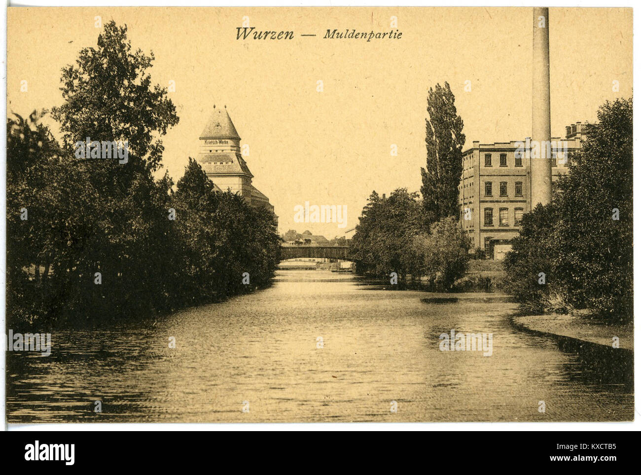 This image from 1920 depicts Wurzen, a town in Germany, featuring the ...