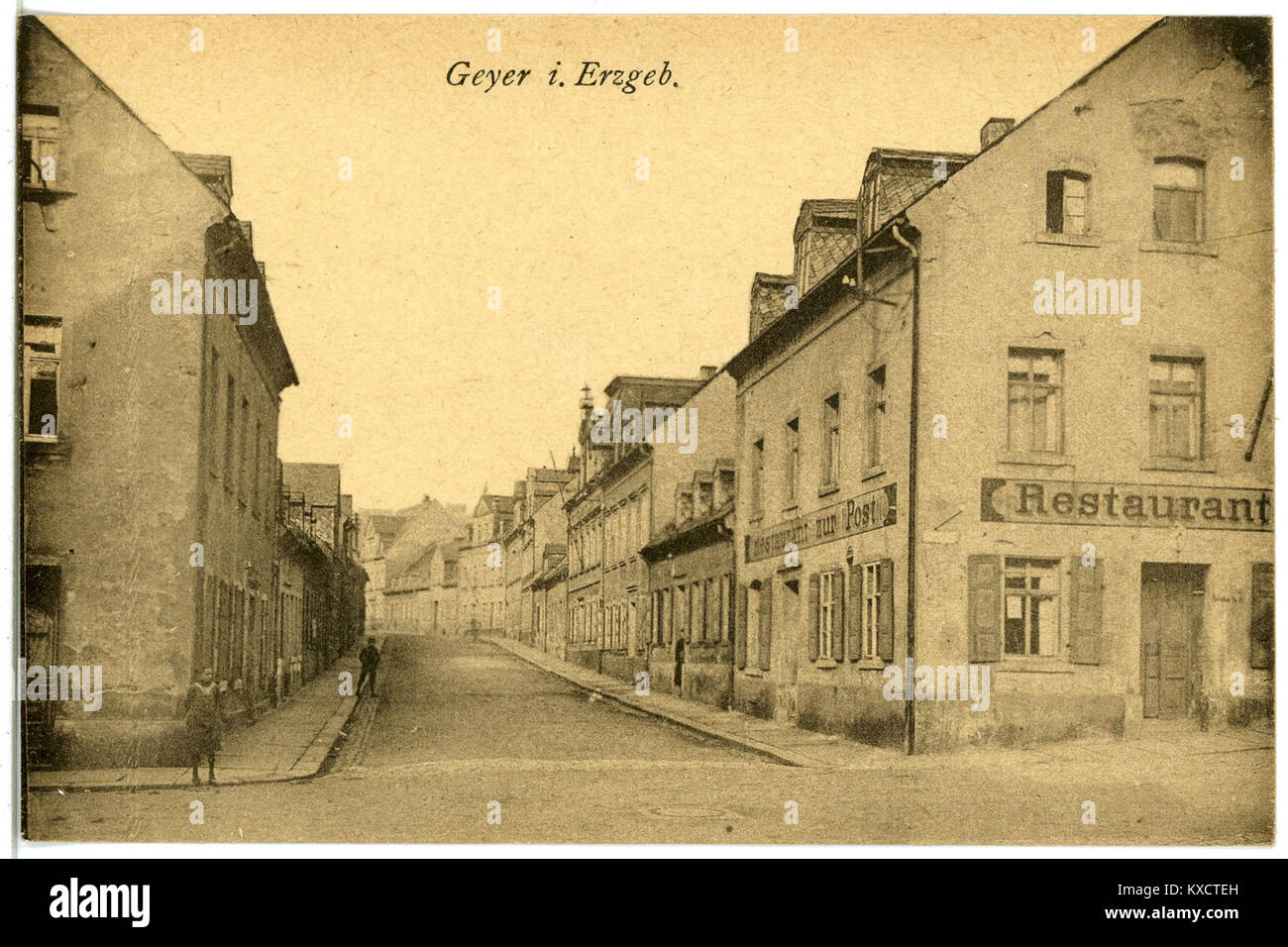 This 1920 image depicts the Restaurant zur Post, a popular ...