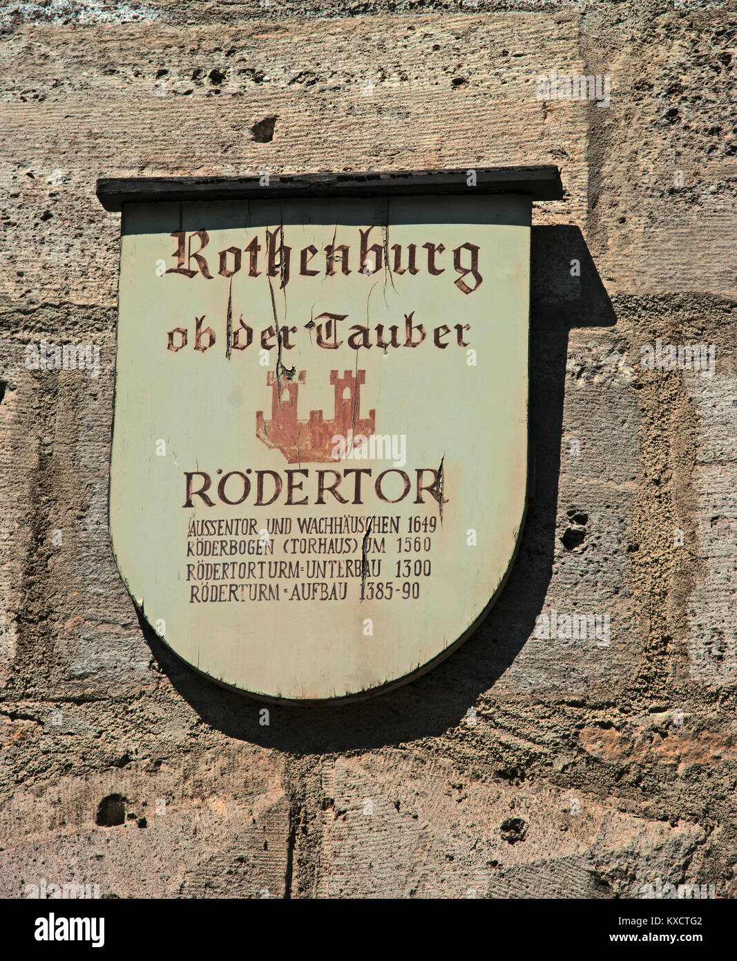 Rodertor Roder Gate Sign, Rothenburg Ob Der Tauber, City Wall Tower ...