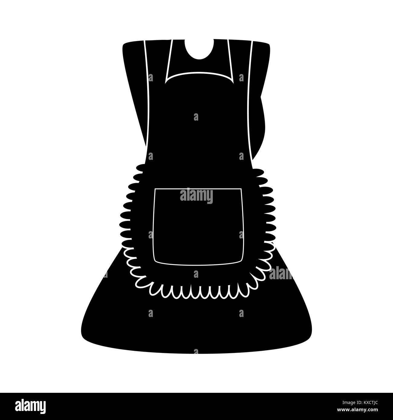 cartoon dress with pinafore silhouette isolated on white background ...