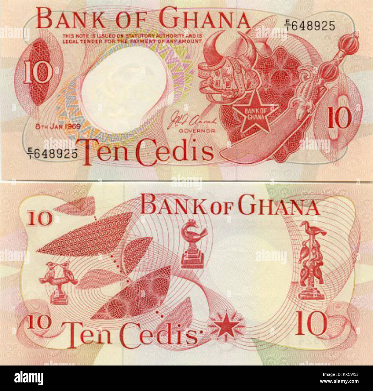 The 10 Cedi banknote from 1967 is a historical currency issued by Ghana ...