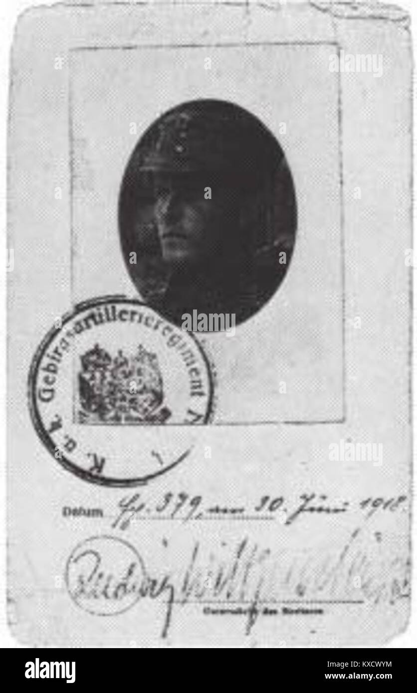 Military identification card belonging to philosopher Ludwig ...