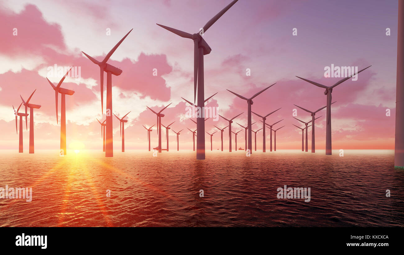 Sustainable power 3d render windmill hi-res stock photography and ...
