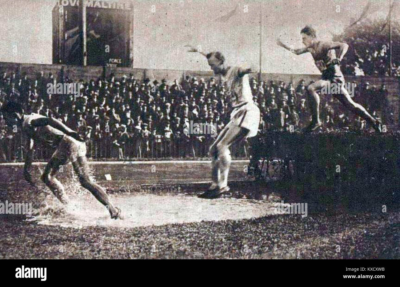 This image captures the 3000-meter steeplechase race at the 1924 Summer ...