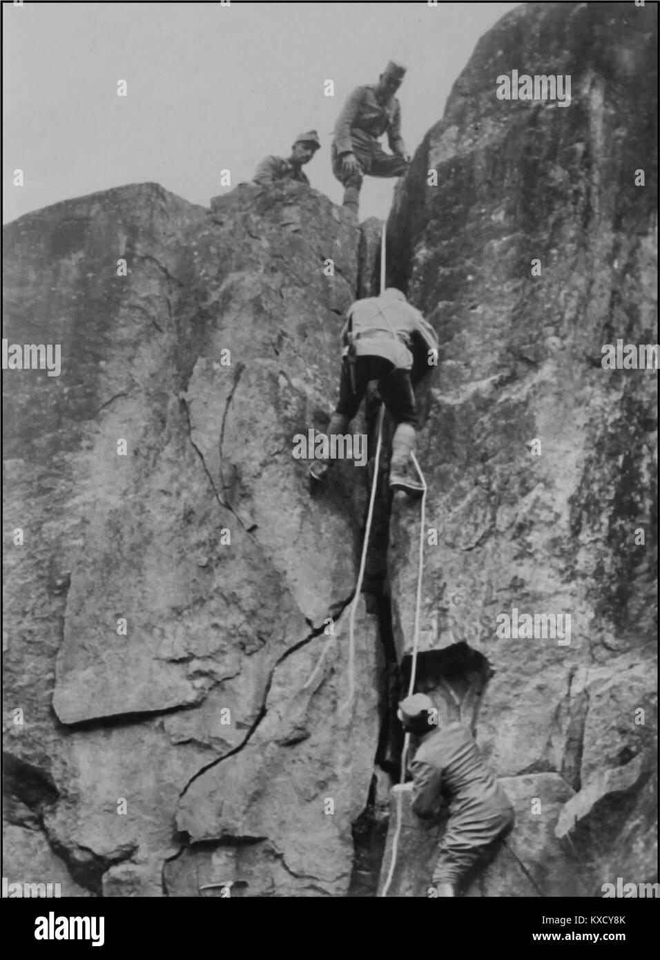 Climbing on slope Black and White Stock Photos & Images - Alamy