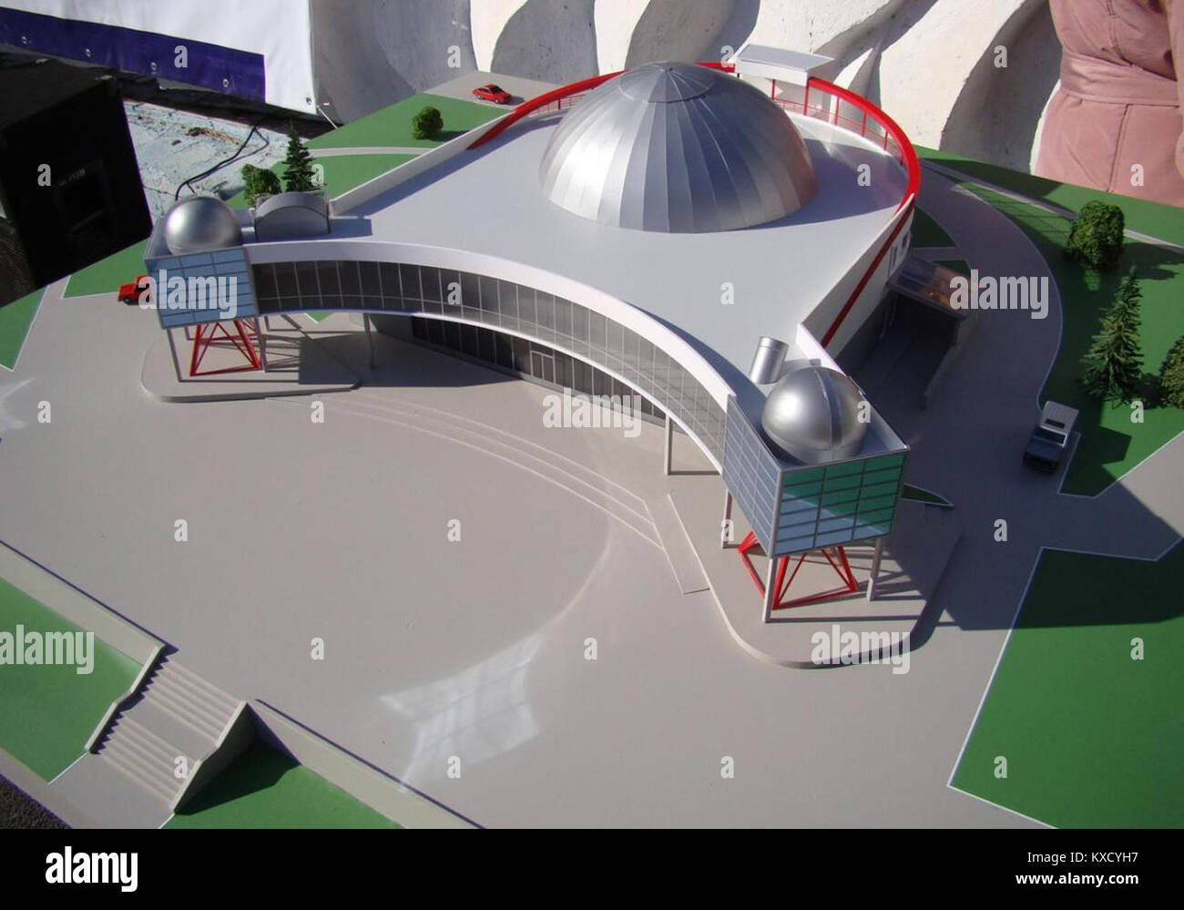 A 3D digital model representing the structure of a planetarium building ...