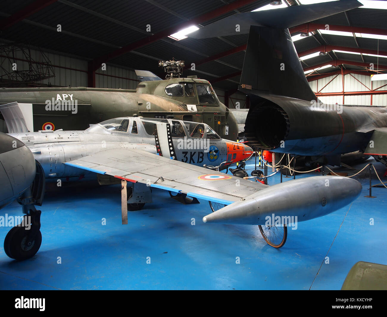 A Fouga CM170 Magister jet trainer aircraft displayed at the Musée de l ...