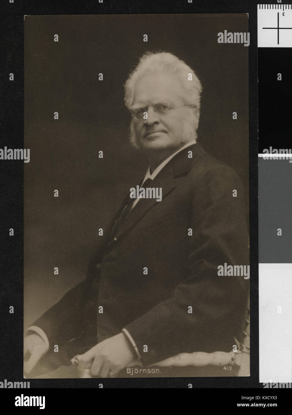 A photograph of the Norwegian writer Bjørnson, marking a historical ...