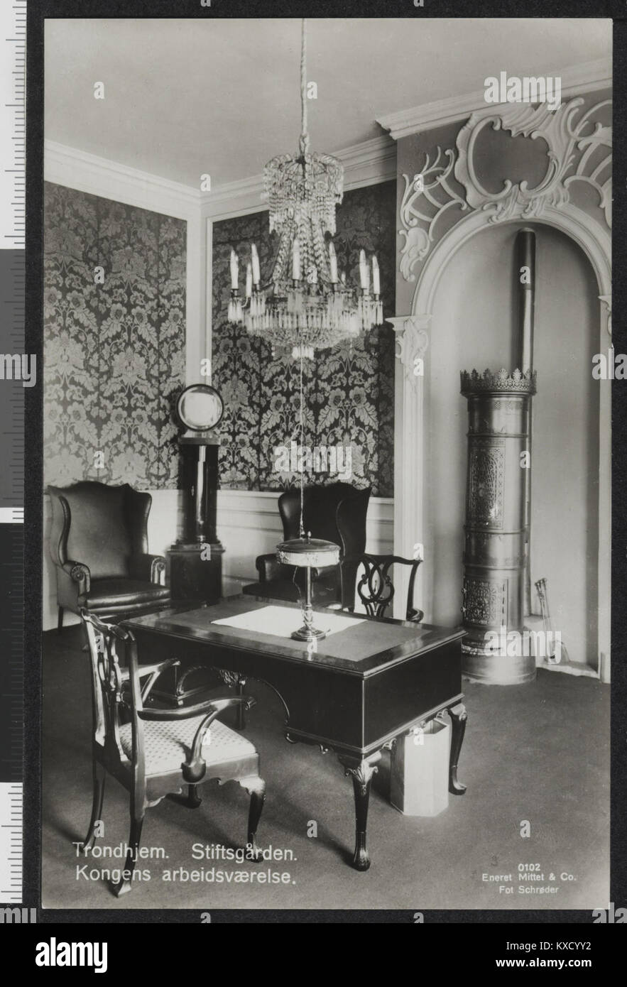 A photograph of the King's study room in Stiftsgården, Trondheim ...