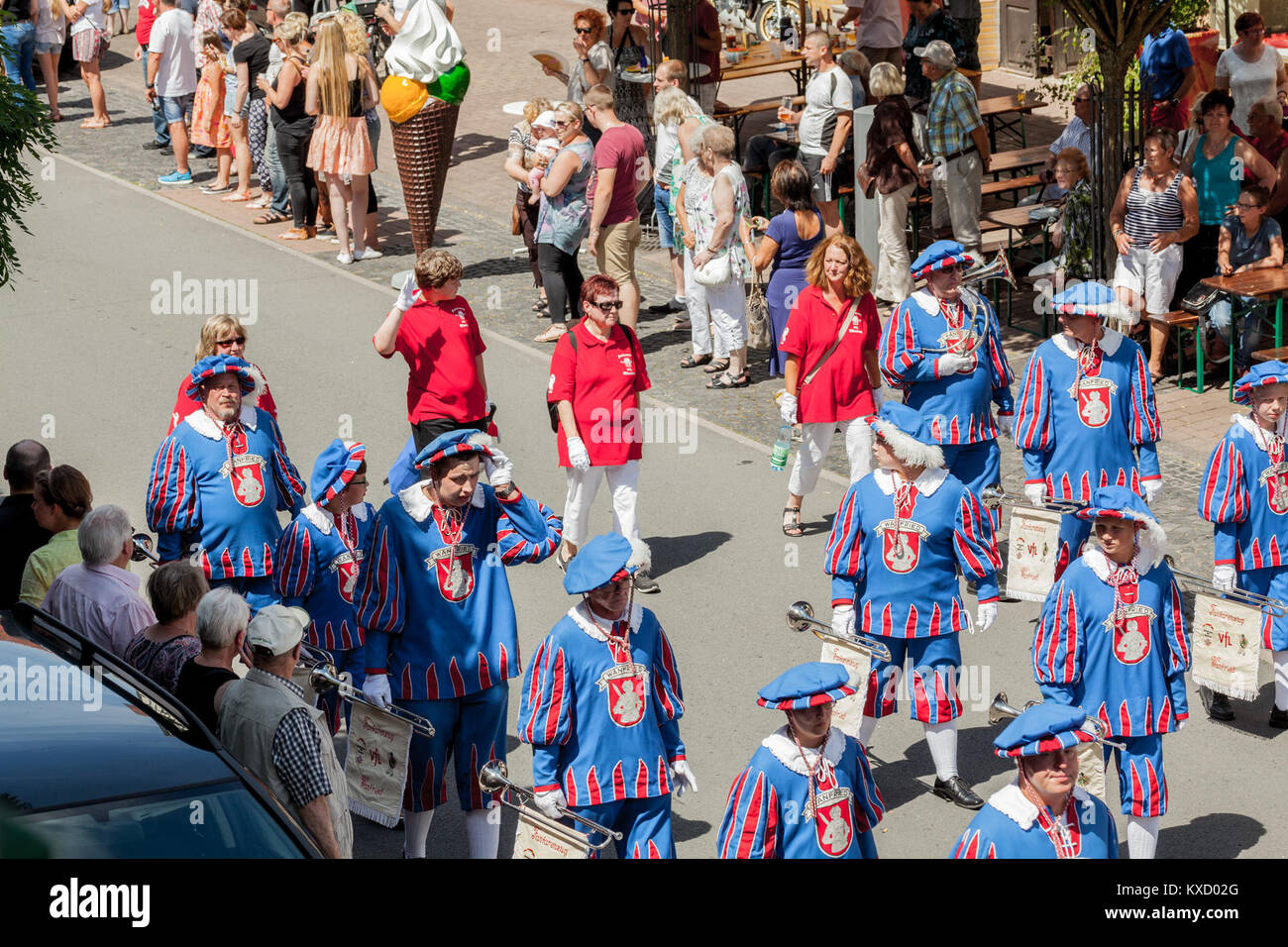 A photograph of the 2016 Wanfried Schützenfest in Germany showing ...