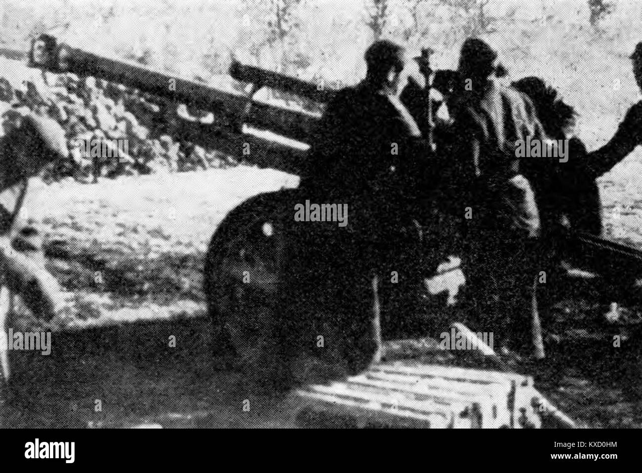 This image shows a 105 mm howitzer from the 2nd howitzer division of ...