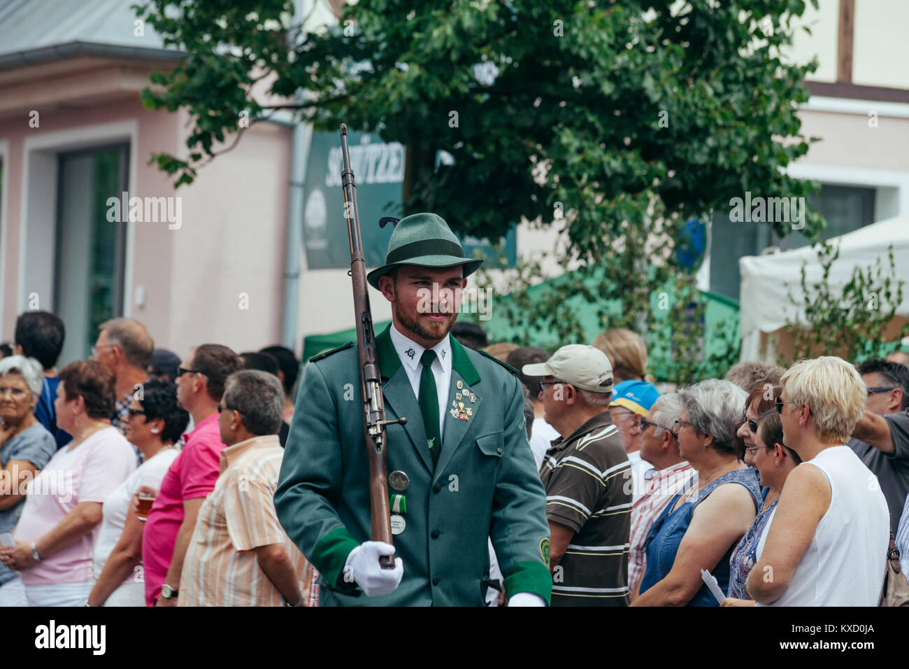 This image captures the 449th Wanfrieder Vogelschießen in 2017, a ...