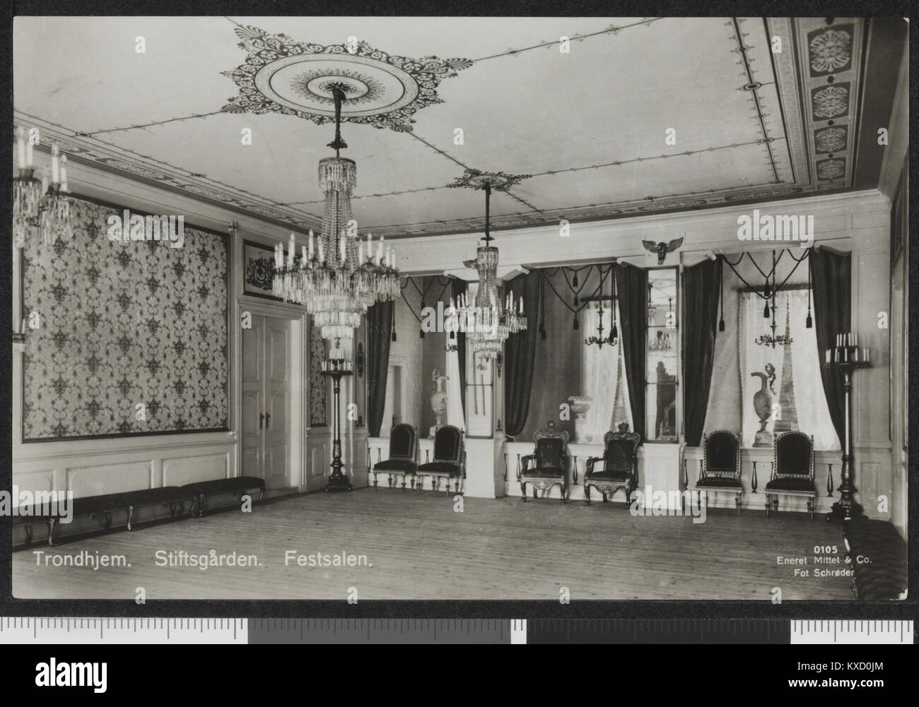 Photograph of the grand hall (Festsalen) inside Stiftsgården, the royal ...