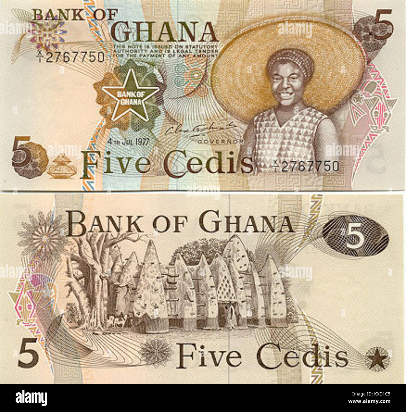 5 cedis (1973 Stock Photo - Alamy