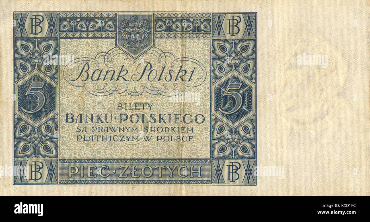 This 1930 Polish 5 zlotych coin features detailed engravings that reflect the art and numismatic ...