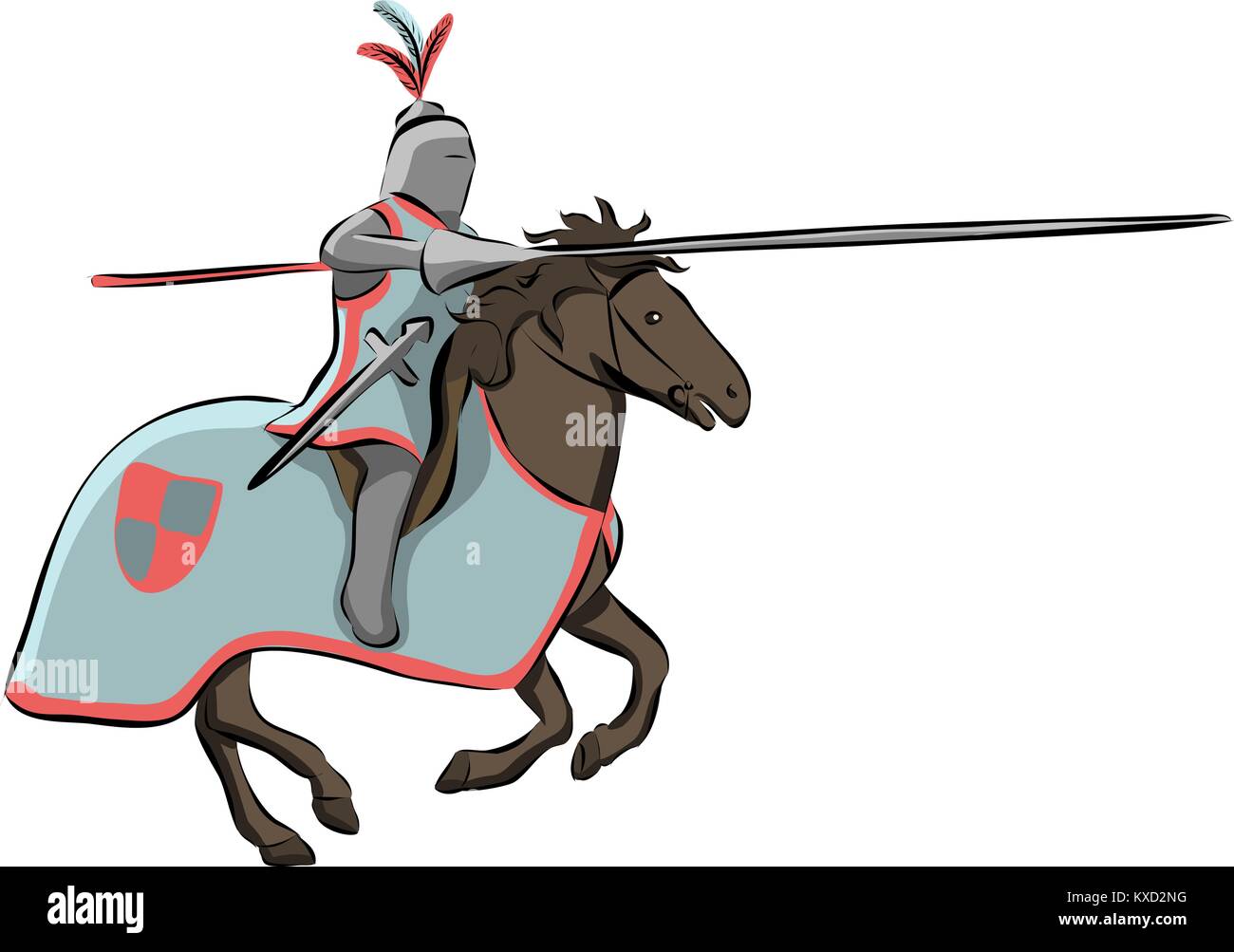 Knight at Medieval Knights Tournament, vector Stock Vector Image & Art ...