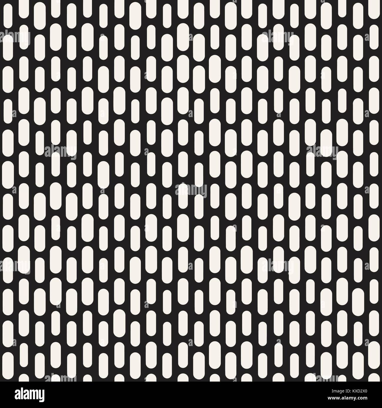 Black and White Irregular Rounded Dashed Lines Pattern. Modern Abstract Vector Seamless ...