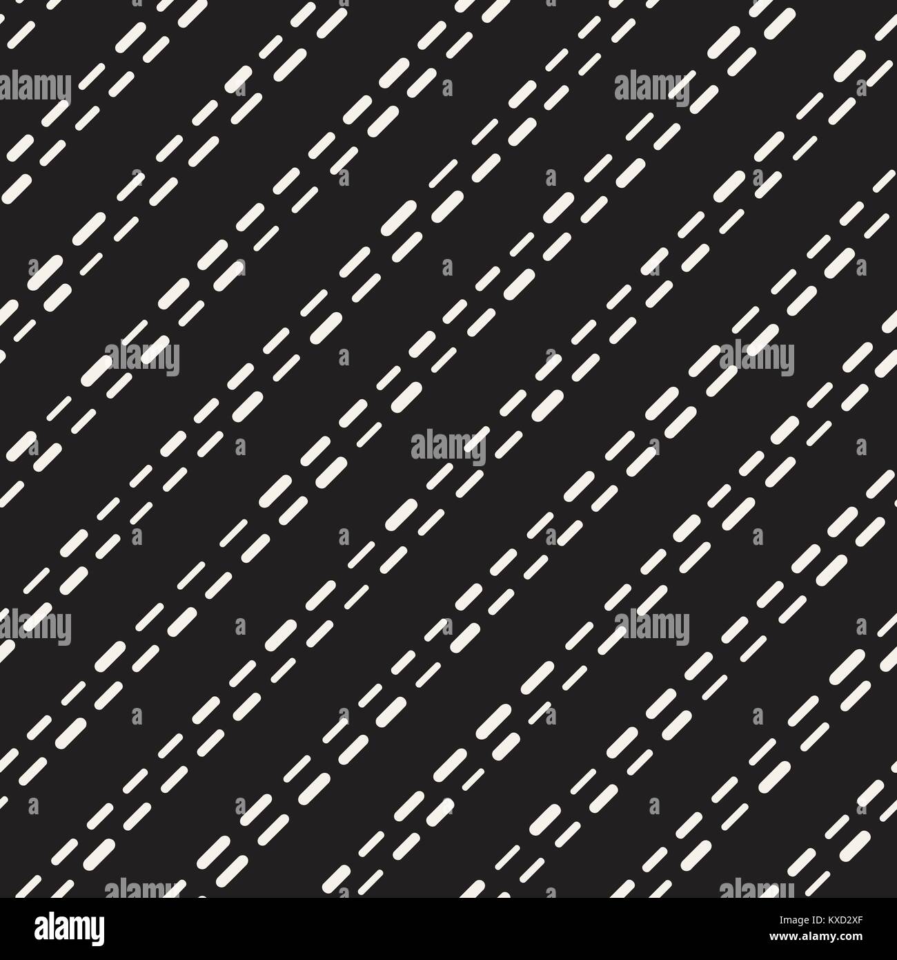 Black and White Irregular Rounded Dashed Lines Pattern. Modern Abstract ...