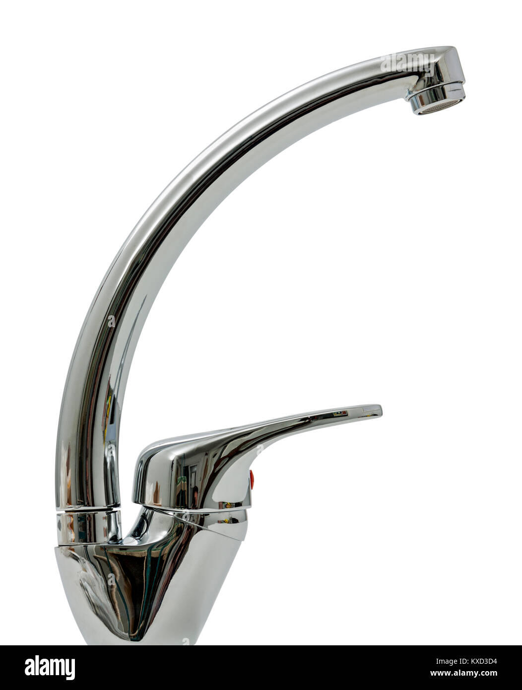 Chrome kitchen mixer tap cutout against white background Stock Photo ...