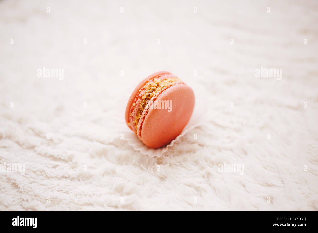 Close-up of macaroon on tablecloth Stock Photo - Alamy