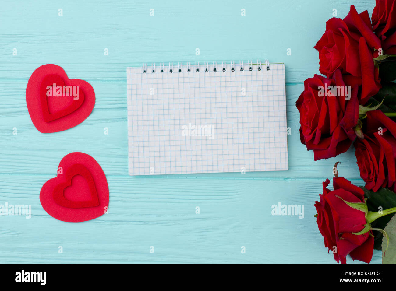 Beautiful red rose notebook hi-res stock photography and images - Alamy