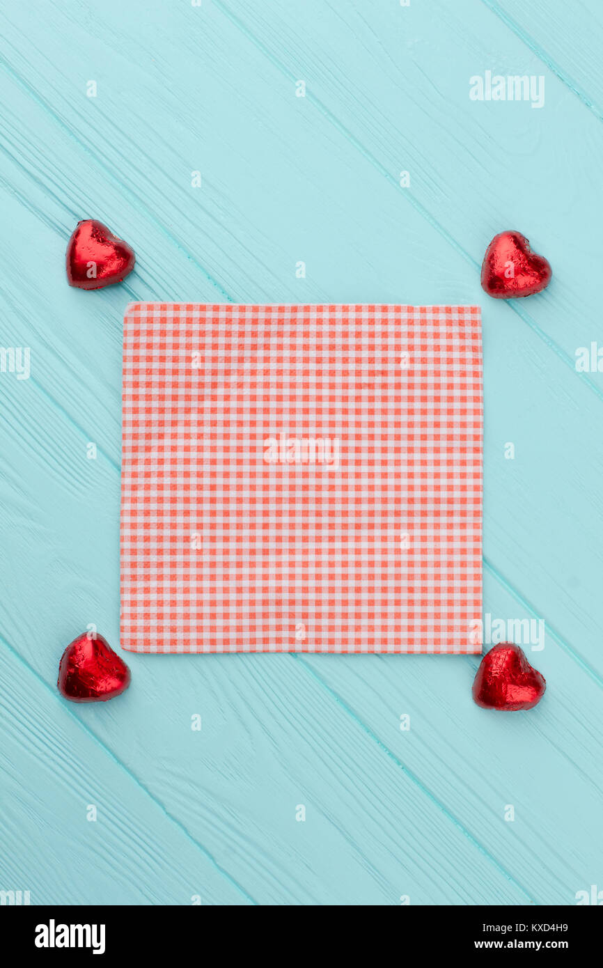 Valentines Day composition, wooden background Stock Photo - Alamy