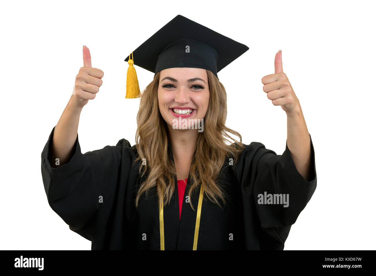 Full isolated studio picture from a young graduation woman Stock Photo ...